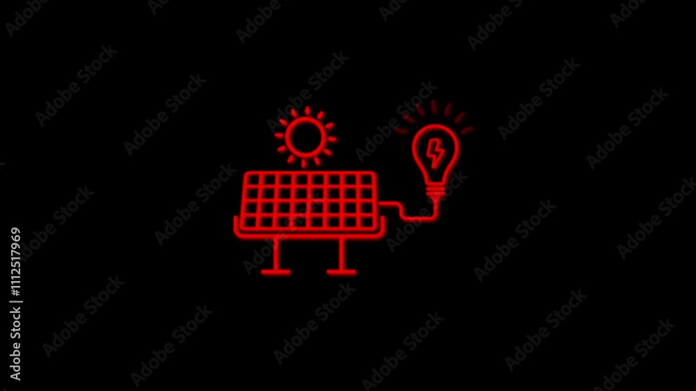 animated solar energy icon of solar power system concept,Easy to edit ...