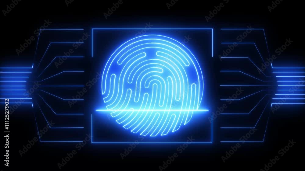 Abstract digital conceptual technology. Login using fingerprint ...