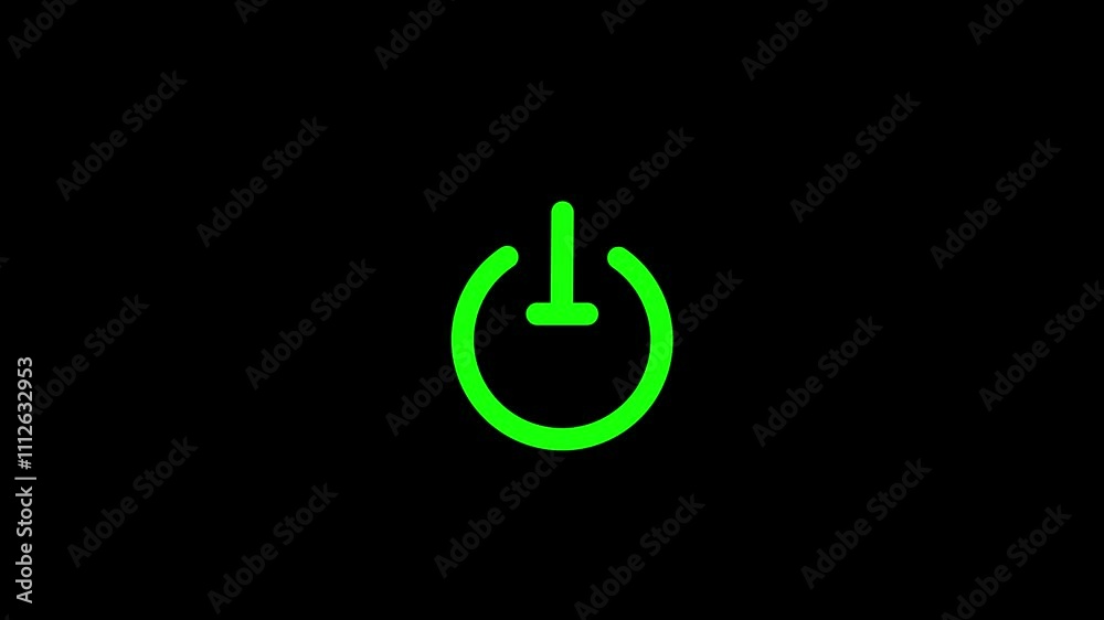 power button turning on and off ,looping animation. Computer and laptop ...