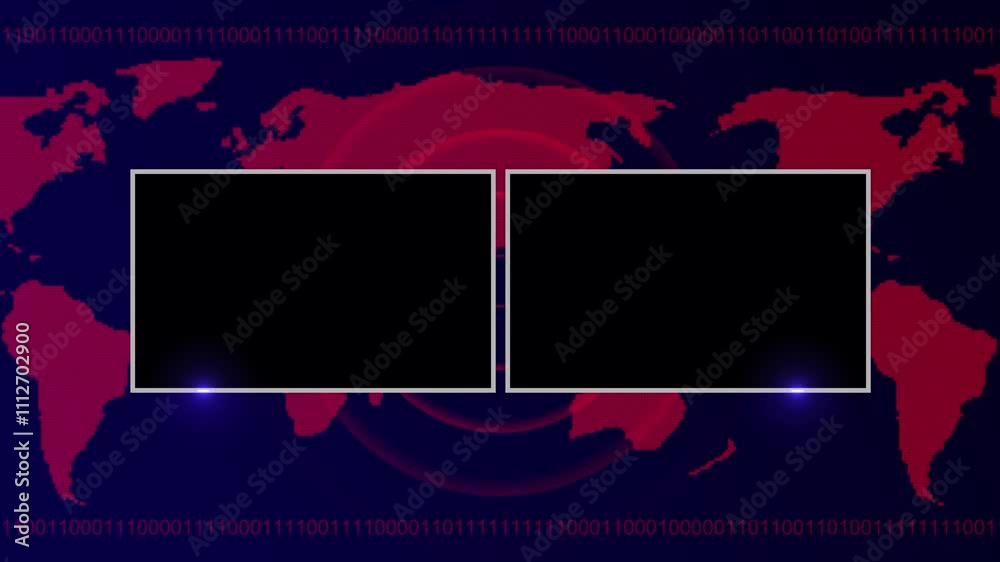 Digital news live streaming TV broadcast backdrop. alpha channel loop ...