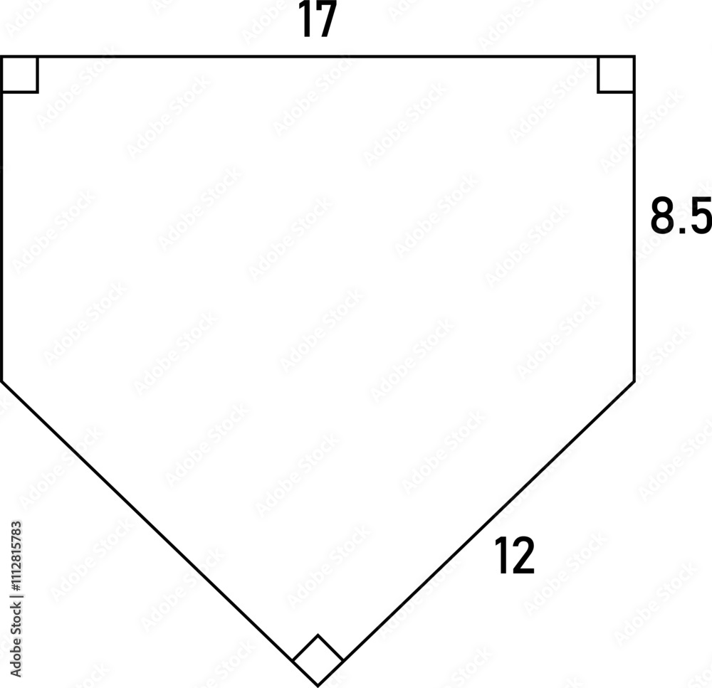Baseball diamond Size and Dimension Vector Drawing Illustration ...