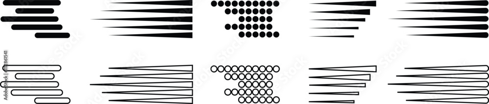 Speed vertical lines icon in flat line set. Vector for apps or web fast ...