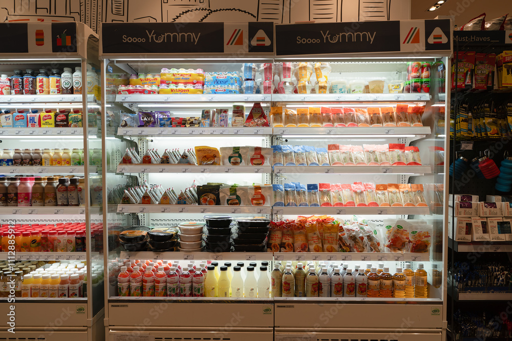 SINGAPORE - AUGUST 25, 2024: ready-to-eat products on display at 7 ...