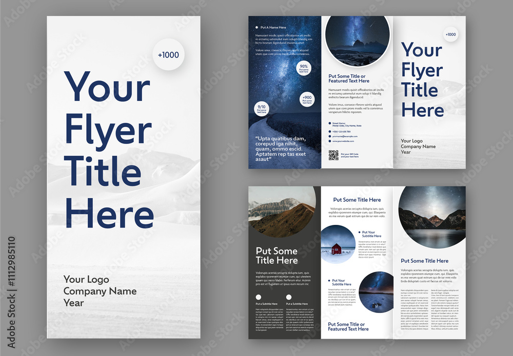 Print Trifold Flyer Layout Stock Template | Adobe Stock