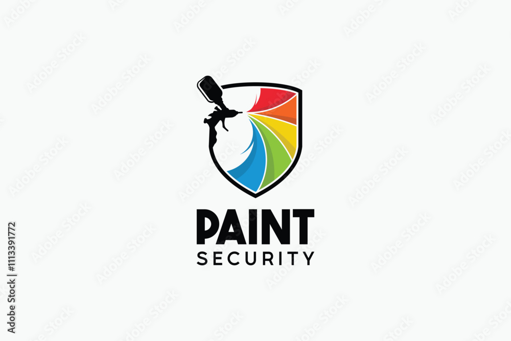 Poster Auto paint logo design, vector illustration of metal spray gun ...