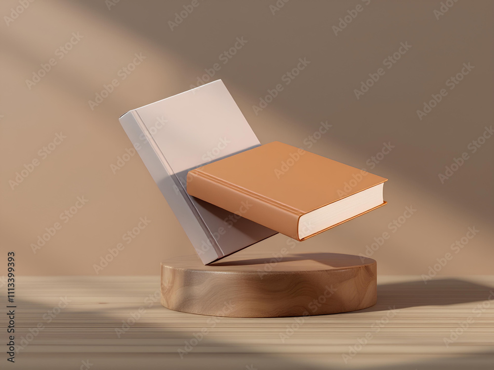 Hardcover Book Standing,white book mockup set - cover,A4 open page ...