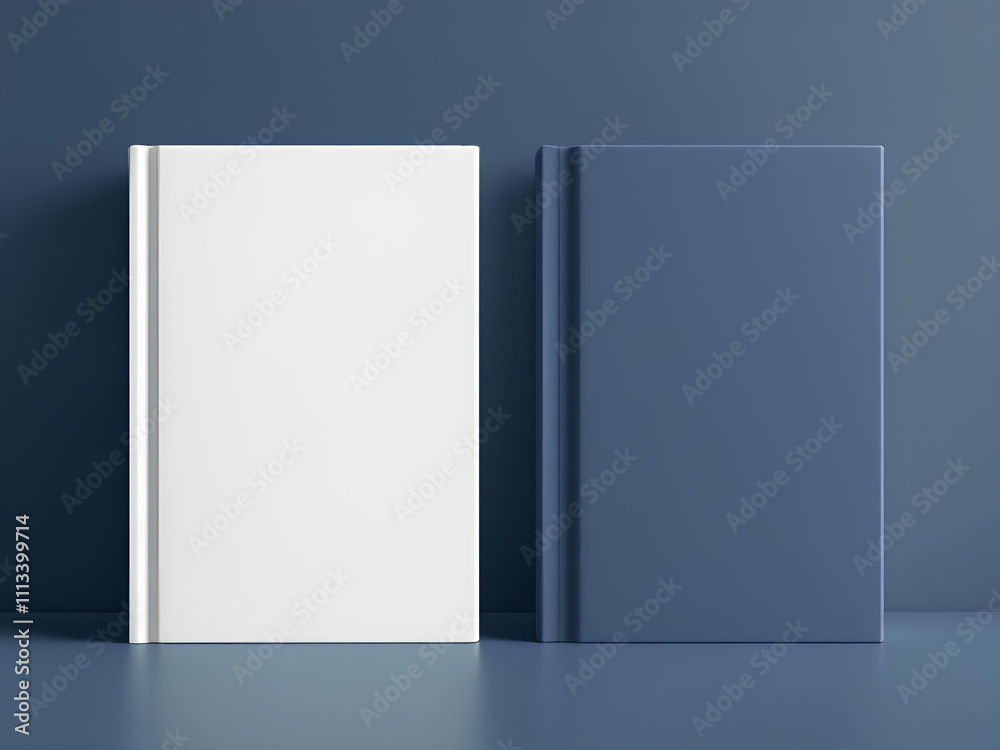 Hardcover Book Standing,white book mockup set - cover,A4 open page ...