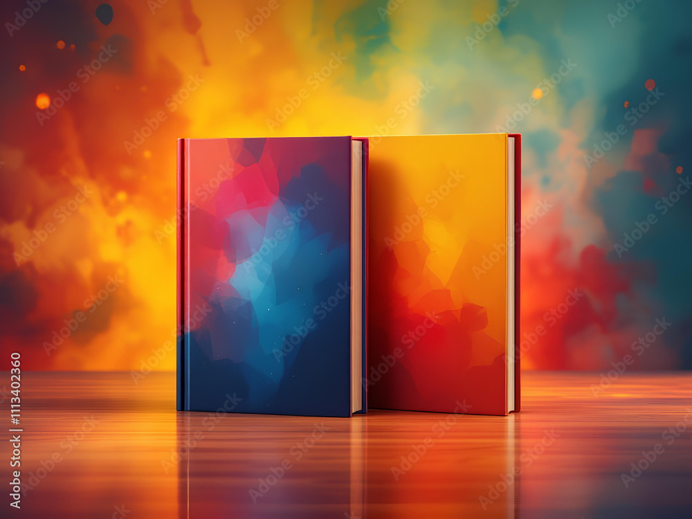 Hardcover Book Standing,white book mockup set - cover,A4 open page ...