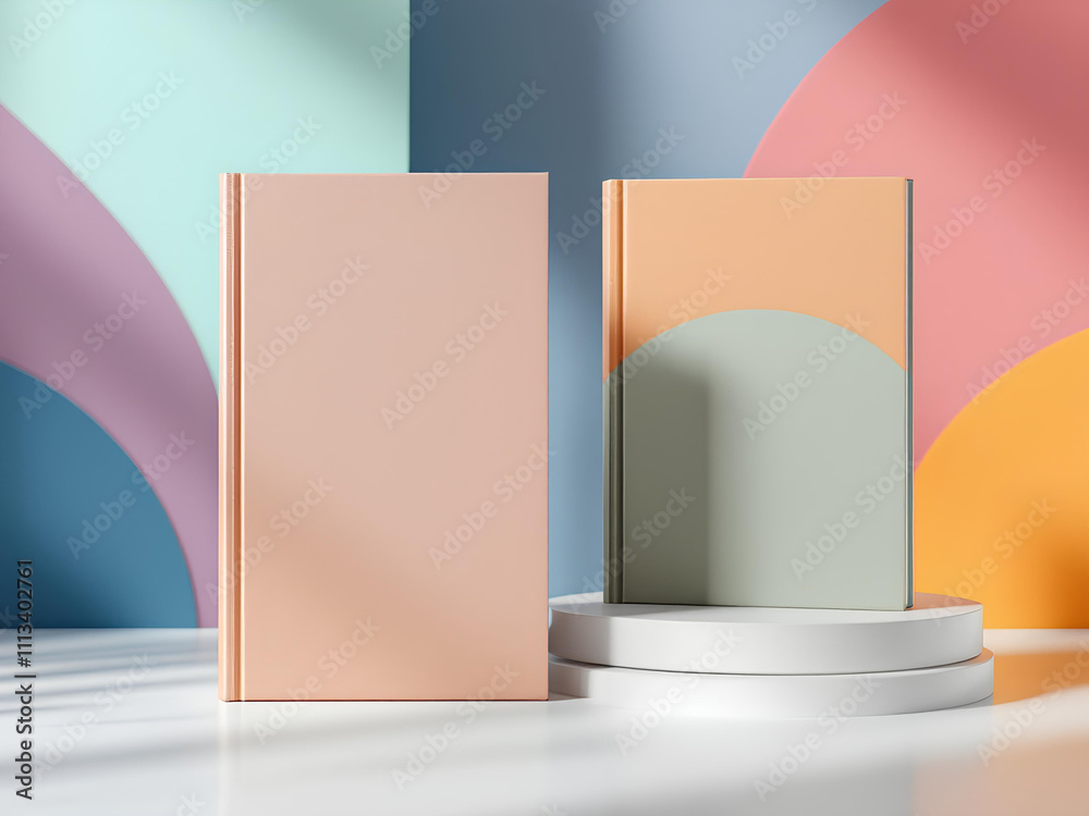 Hardcover Book Standing,white book mockup set - cover,A4 open page ...