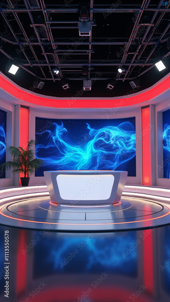 Virtual TV Studio News Set 7: Chroma Key Backdrop for Professional ...