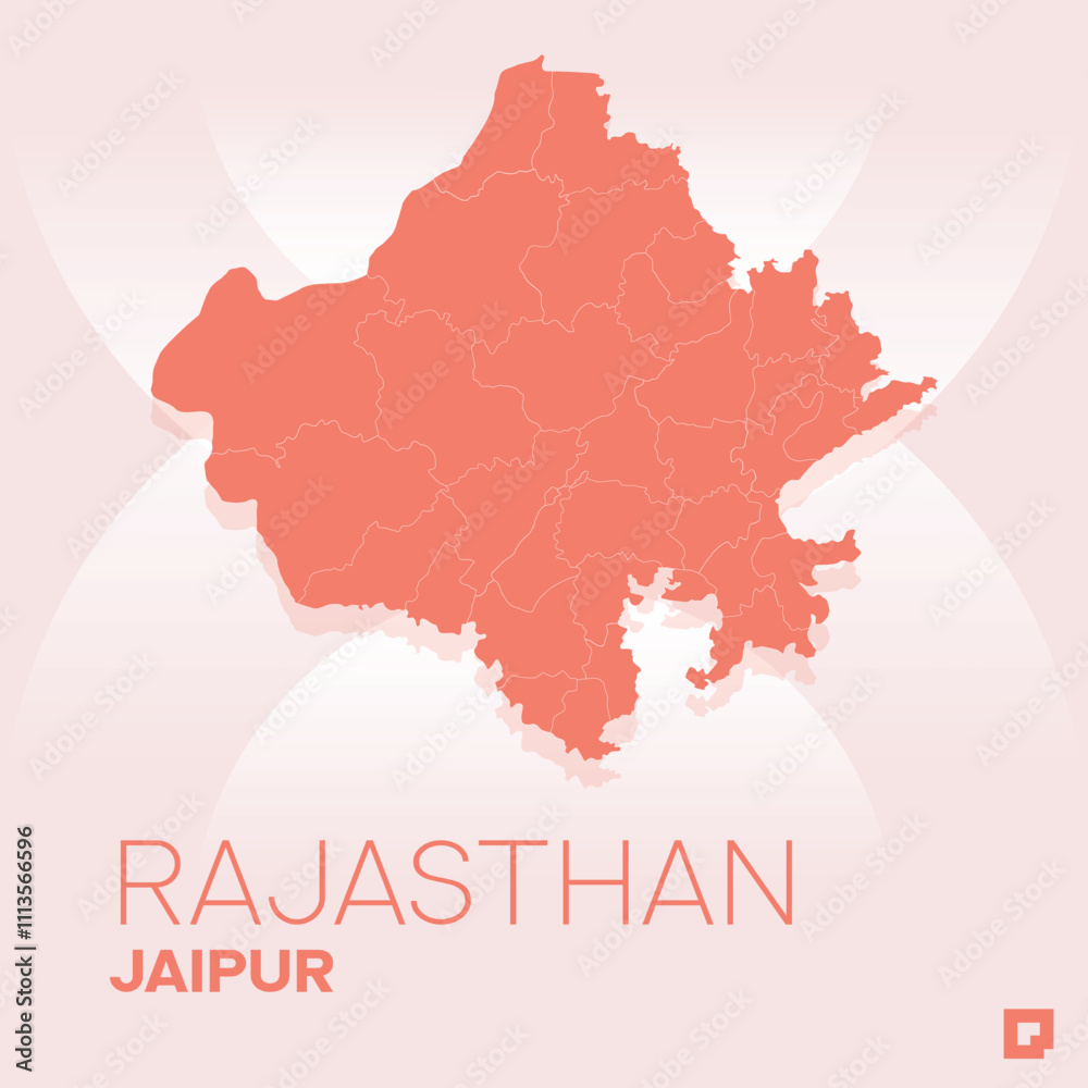 Rajasthan Vector Map Vector Map Of Rajasthan Editable Eps Ai Files Vector Illustration Of