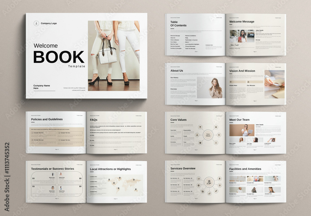 Welcome Book Template Design Magazine Layout Landscape plantilla de ...