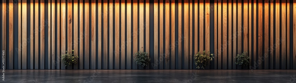 Scandinavian Style Wood Panel Wall Design with Alternating Strips in ...
