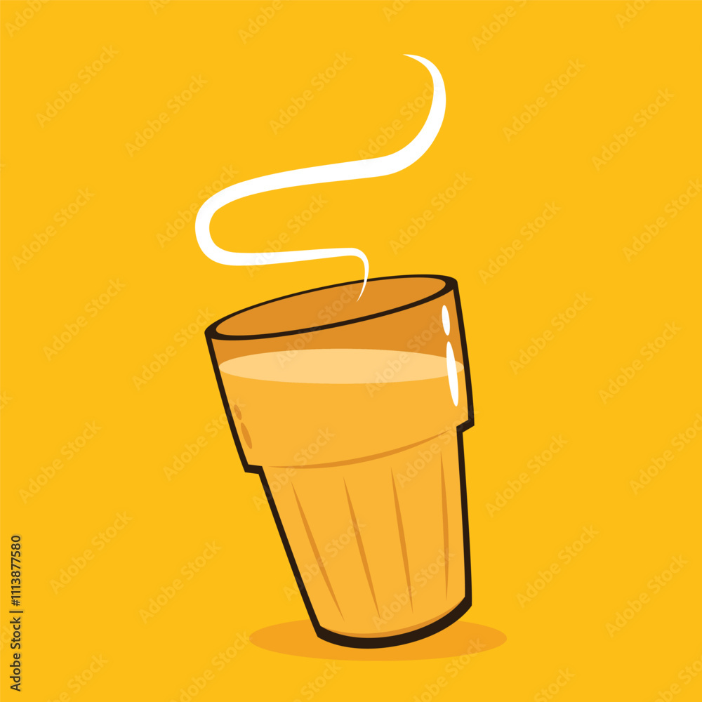 Indian hot drink vector. Indian chai icon. Chai is Indian drink. Kerala ...