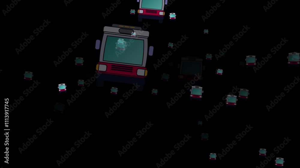 Video Stock animated bus emoji, cartoon bus, yellow school bus, city ...