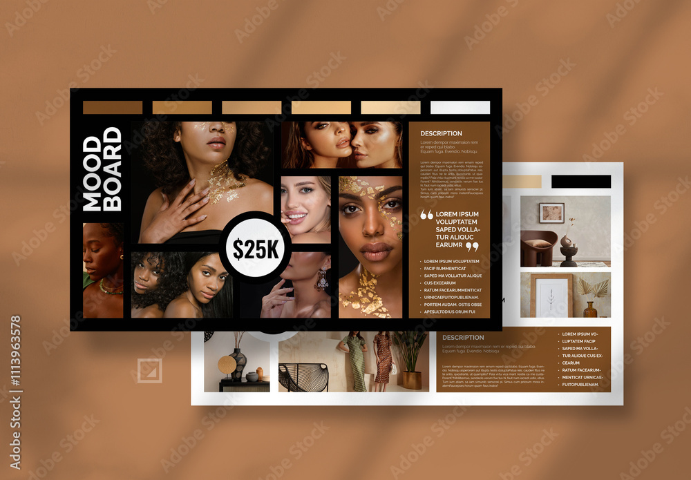 Stylish Face Moodboard Layout Stock Template | Adobe Stock