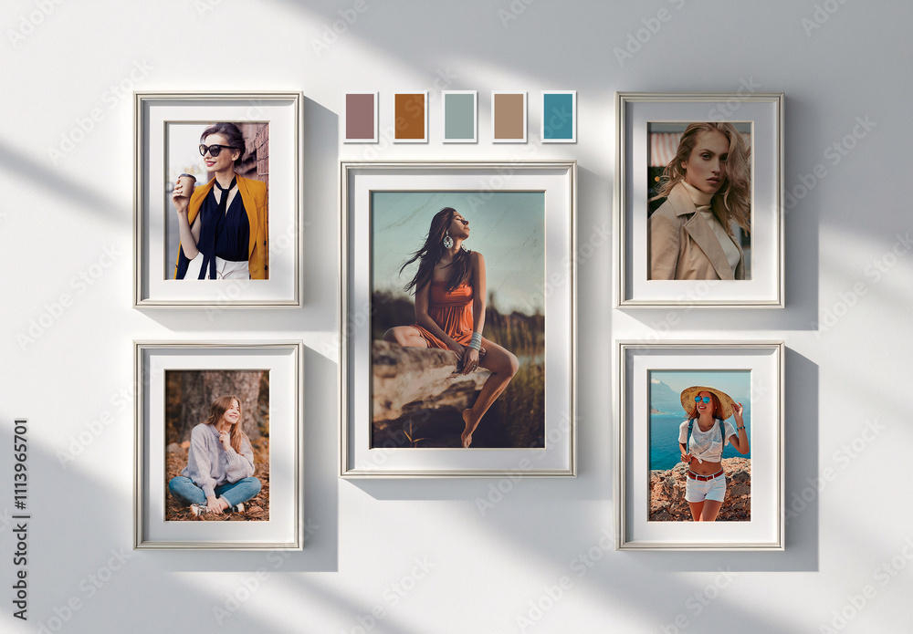 Photo Frame Collage Moodboard Mockup Stock Template | Adobe Stock