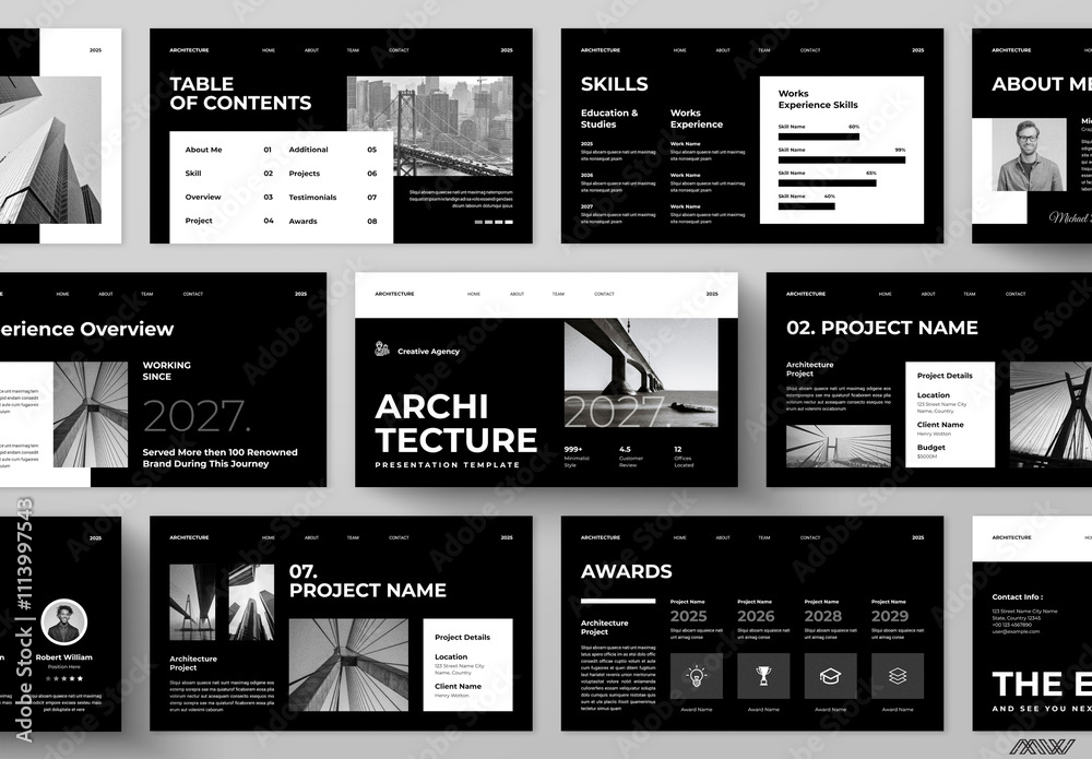 Architecture Presentation Template Stock Template Adobe Stock