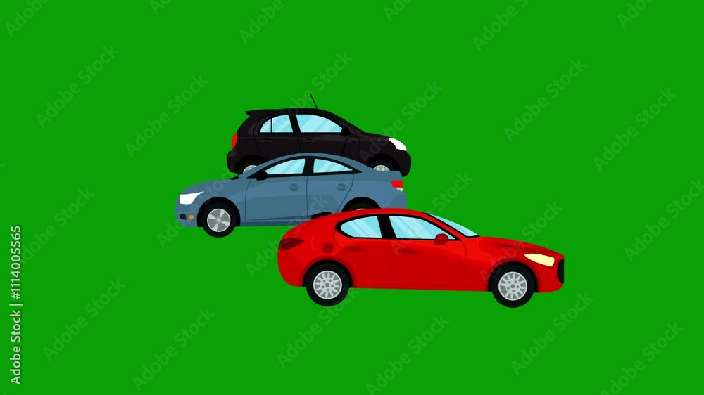 Luxury colorful Car Green screen Animation. Remove Green color and Use ...