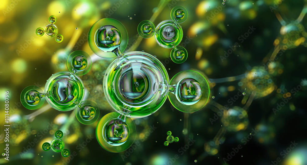 Poster Green ammonia molecular structure: central nitrogen atom bonded ...