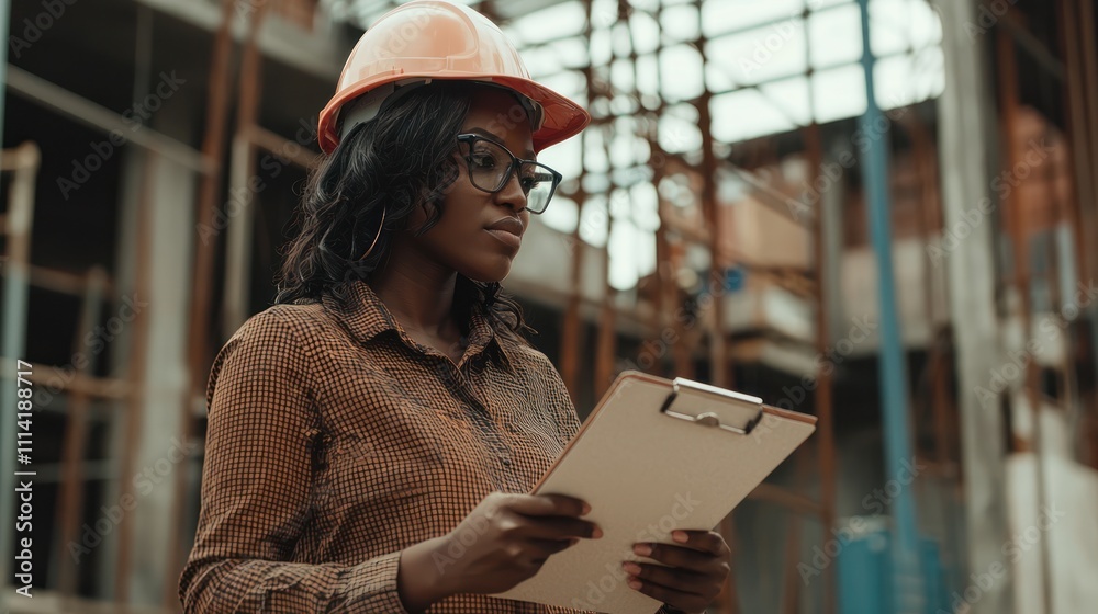 Architect, portrait and checklist for construction or building ...