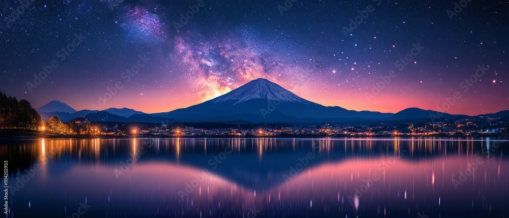 Japan sky at night, clear sky with many stars in Japan at night, with ...