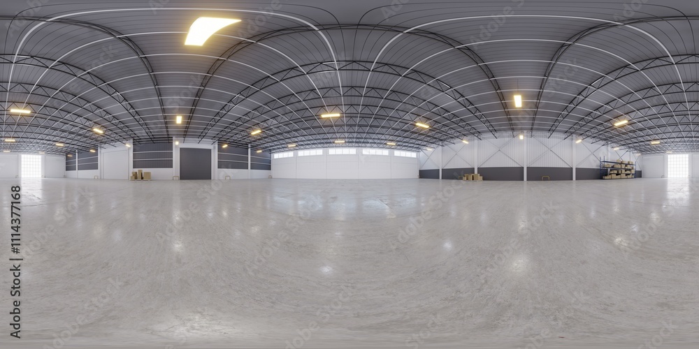Full spherical hdri panorama 360 degrees of empty exhibition space ...