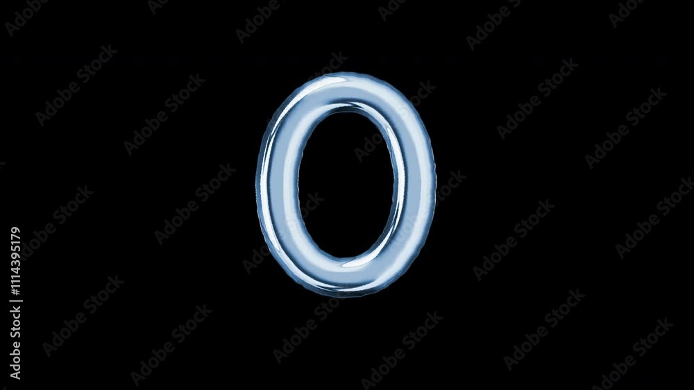 Number zero balloon letter floating motion graphic with alpha channel ...