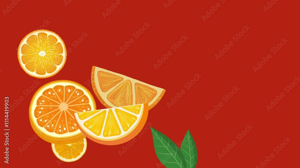 Fruits floating motion graphics on alpha screen, featuring smooth ...