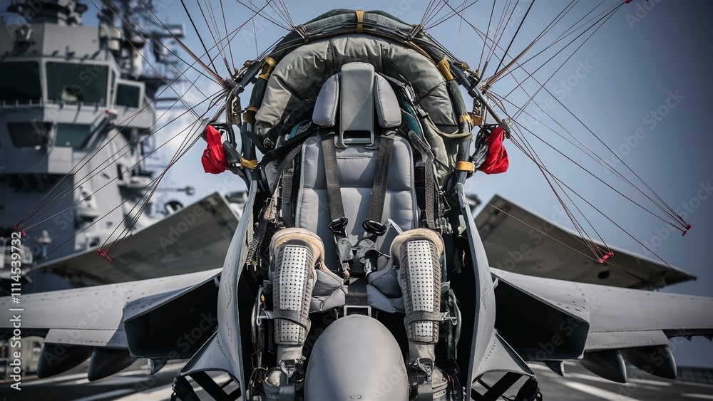 Fotografia Aircraft Carrier Naval Fighter Jet Ejection Seat Emergency ...
