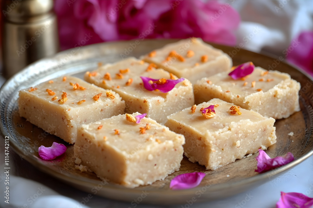 Til ki barfi dish. Illustration for festival of lohri. Traditional dish ...