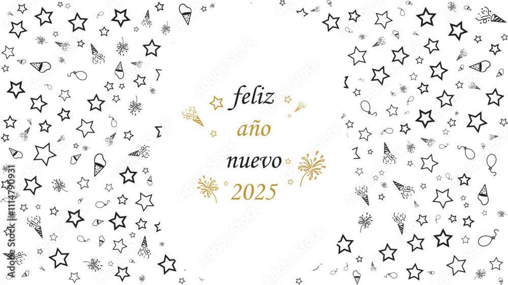 feliz año nuevo 2025 means happy new year 2025 in spanish suit for ...