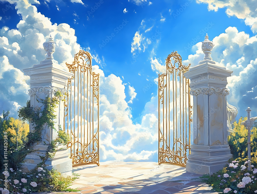 Pearly gates, gateway to heaven, a classic interpretation Stock ...