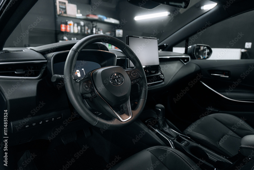 A detailed view of the interior of a Toyota Corolla showcasing its ...