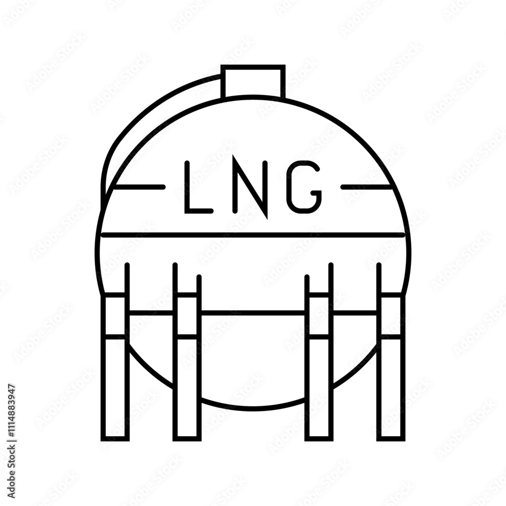 liquefied natural gas lng line icon vector. liquefied natural gas lng ...