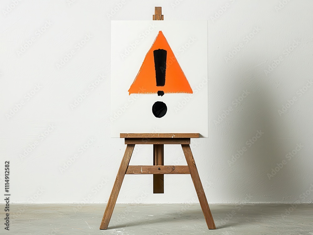 Dynamic warning sign art bold exclamation mark in triangle studio ...