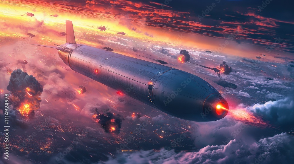 A futuristic nuclear-powered defense weapon designed for non ...