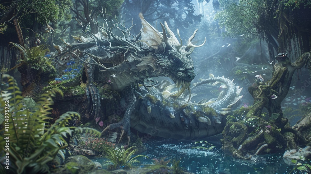 An enchanted zoo where mythical creatures from folklore and legend roam ...