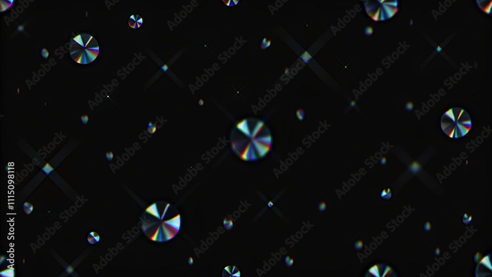 Blue light flare prism rainbow flares overlay effect on black ...