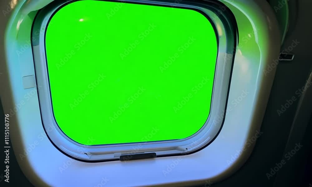 Airplane Window with Green Screen View: Perfect for Travel or Aviation ...