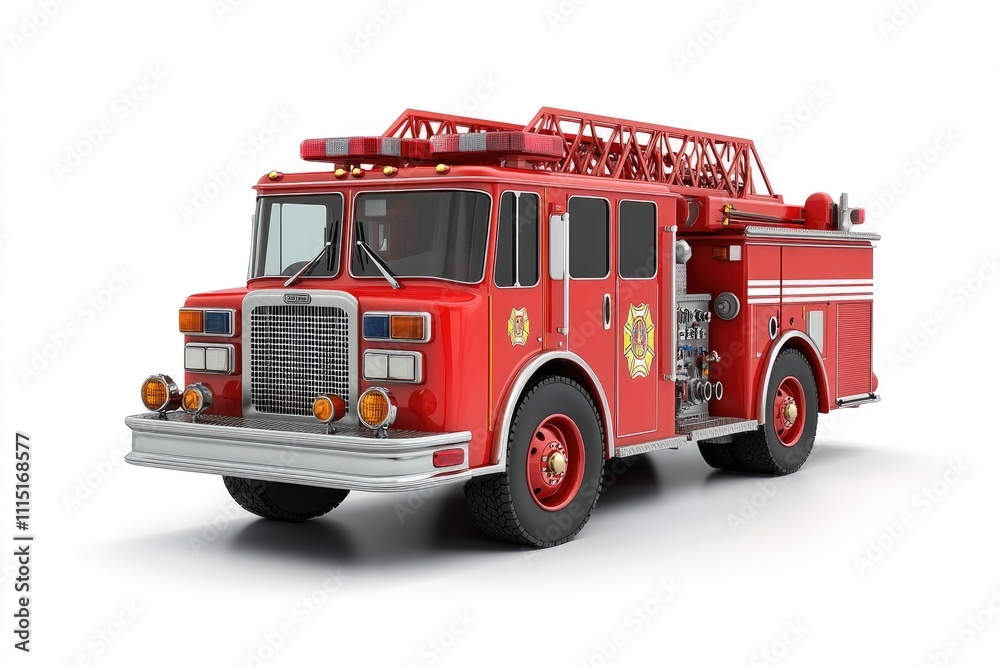 Classic Red Fire Truck: Emergency Vehicle, Rescue Apparatus, Ladder ...
