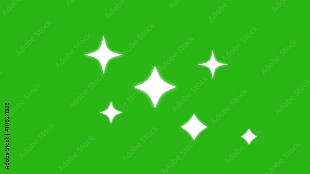 Twinkling stars animation, white Glowing stars sparkle on transparent ...