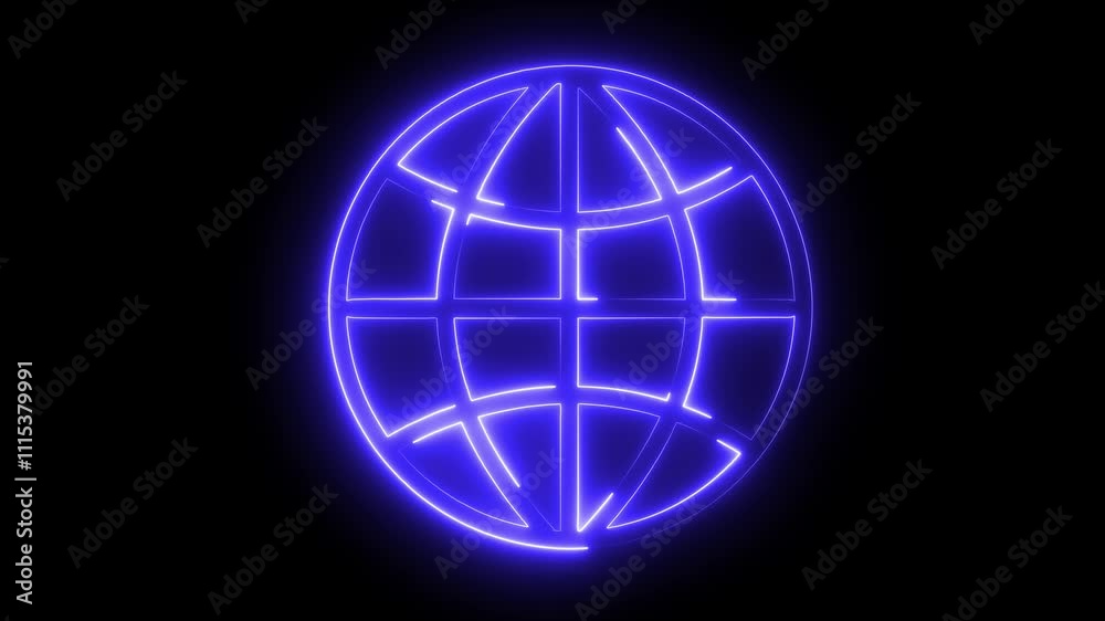 neon pictogram for a webpage. World web icon, www earth globe icons ...