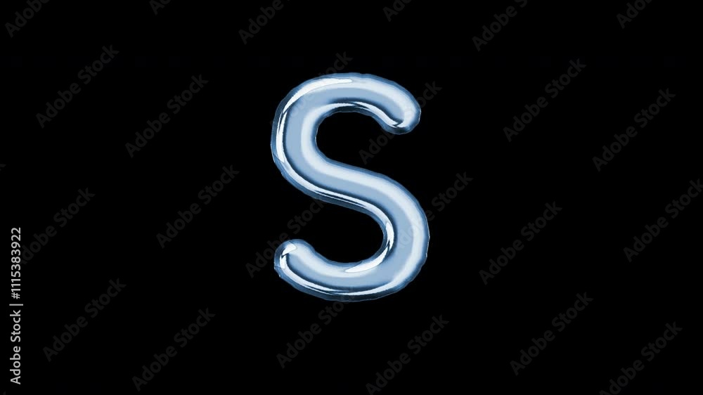 Alphabet S balloon isolated letter floating motion graphic with alpha ...