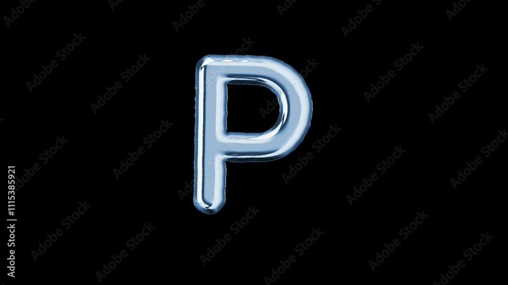 Alphabet P balloon isolated letter floating motion graphic with alpha ...