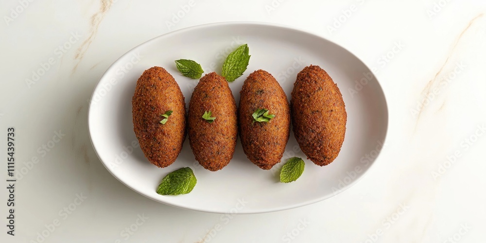 Kibbeh tray featuring Kibbe bil Sanieh, showcasing a delightful top ...
