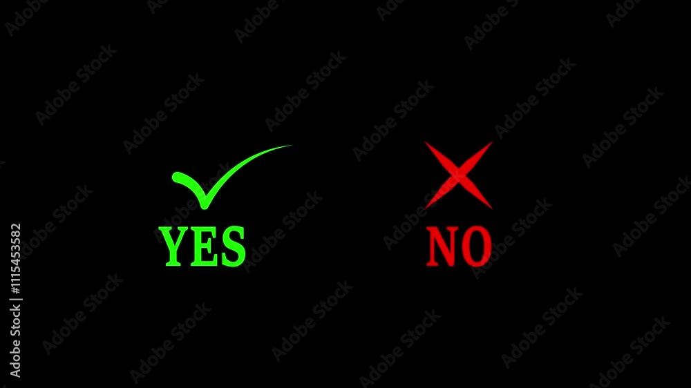 Tick or check mark and cross mark signs icon animation. False and true ...