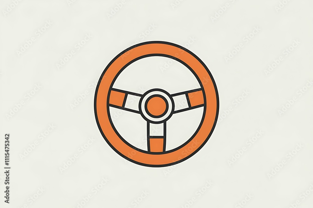 steering wheel, car icon, navigation symbol, vehicle control, driving ...