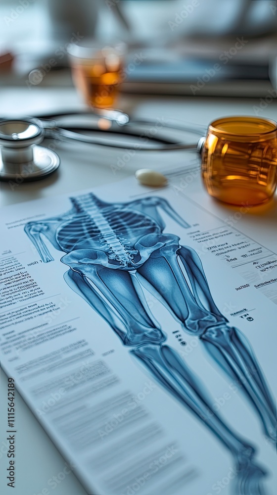 Medical Anatomy Chart with Full Body Skeleton Visualization and ...