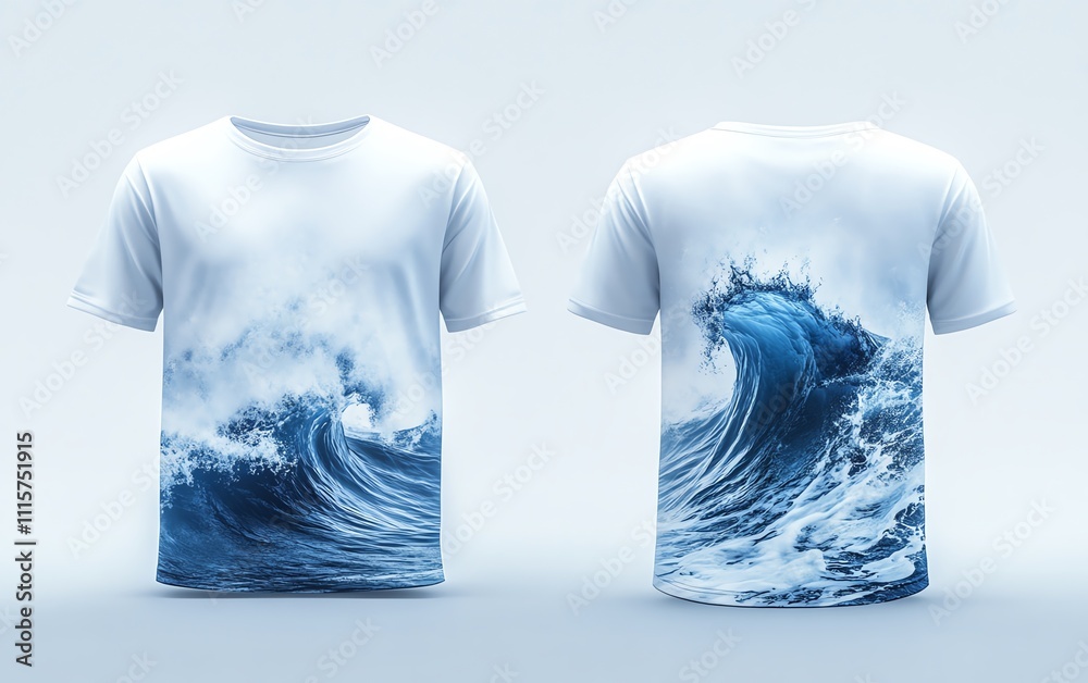 Waves in motion t-shirt mockup featuring ocean design studio ...